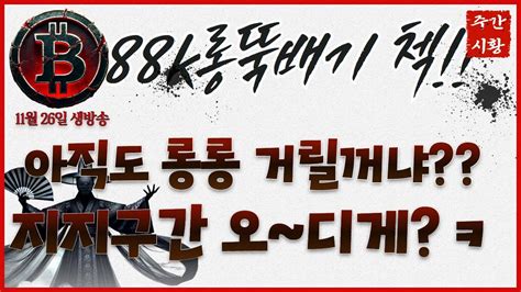11월 26일 실시간방송 비트코인 무셔 지지구간 췍 아직도 롱롱 거릴꺼냐ㅋ 차트무당마코 리플 이더리움 마코