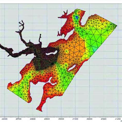 Figure A81 Computational Mesh Elements With Bathymetry Data Download