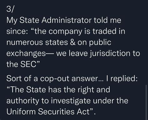 Made An Official Complaint With The Sec After Being Recommended To Do So By The Texas State