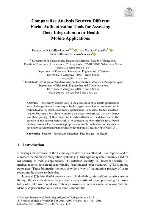 Pdf Comparative Analysis Between Different Facial Authentication