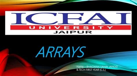 Numeric Arrays 6 Ppt
