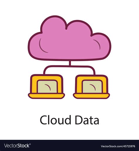 Cloud Data Fill Outline Icon Design Royalty Free Vector