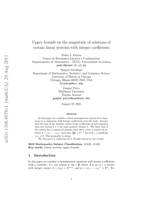 pdf upper bounds on the magnitude of solutions of certain linear