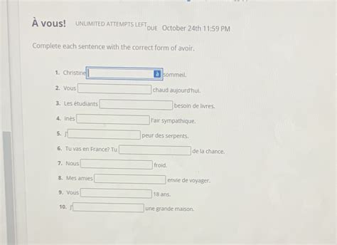 Solved A Vous Unlimited Attempts Left Due October 24th 1159 Pm