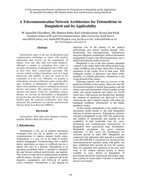 Solution A Telecommunication Network Architecture For Telem Studypool