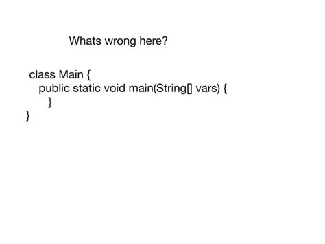 Very Basic Java Errors Ppt