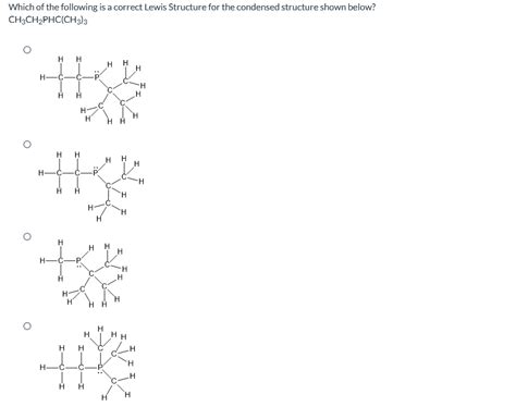 solved which of the following is a correct lewis structure