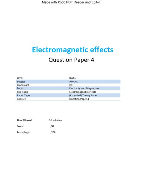 46 4 Electromagnetic Effects Cie Igcse Physics Ext Theory Qp Pdf Transformer Inductor