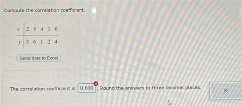 Solved Compute The Correlation Coefficient Xy2356411264 The