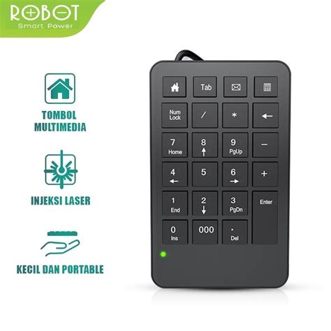 Jual ROBOT RK Wired Numeric Keypad Black Tombol Multimedia Multifungsi Kalkulator ORIGINAL
