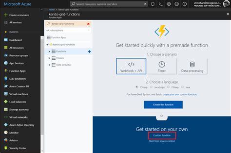 Angular Cloud Integration Azure Functions Kendo Ui For Angular