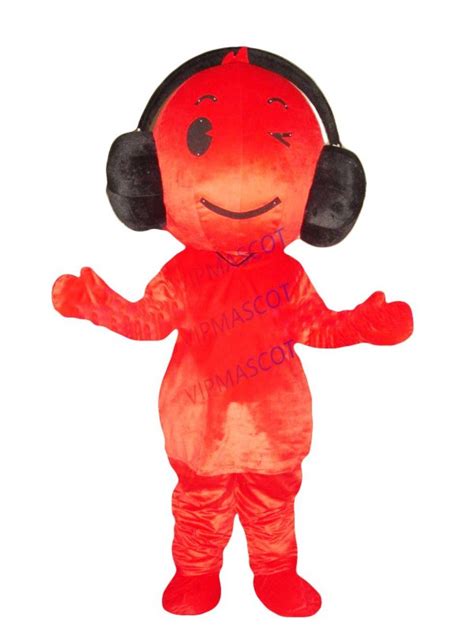 Hot Cute Adult Lovely Red Little Man Mascot Fancy Dress Costumes Halloween Cartoon Party