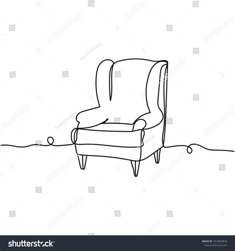 의자의 연속 한 줄 그리기 가구 스톡 벡터로열티 프리 1913864818 Shutterstock