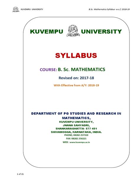 Ug Maths Syllabus Pdf Pdf Integral Matrix Mathematics
