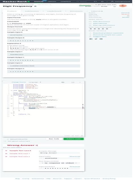 Digit Frequency Hackerrank Pdf String Computer Science Software