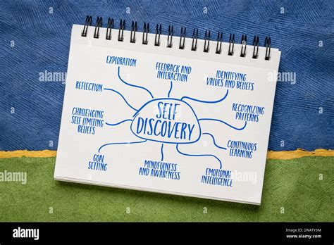 Self Discovery Infographics Or Mind Map Sketch In A Spiral Notebook