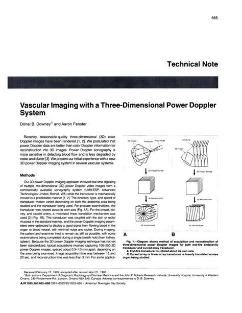 Pdf Vascular Imaging With A Three Dimensional Power Doppler System