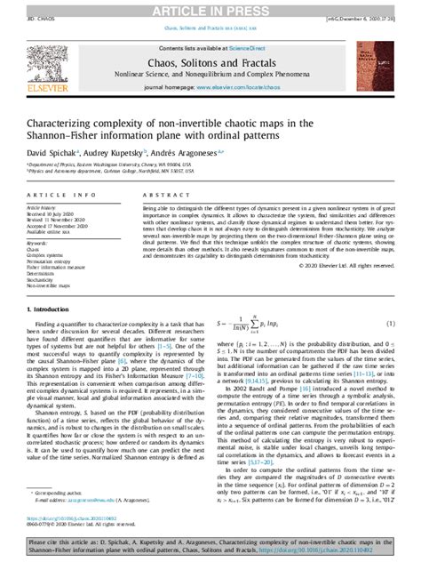 Pdf Characterizing Complexity Of Non Invertible Chaotic Maps In The