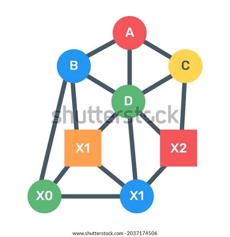 Binary Tree Diagram Icon Flat Design Stock Vector Royalty Free Shutterstock