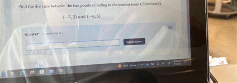 Find The Distance Between The Two Points Rounding To The Nearest Tenth