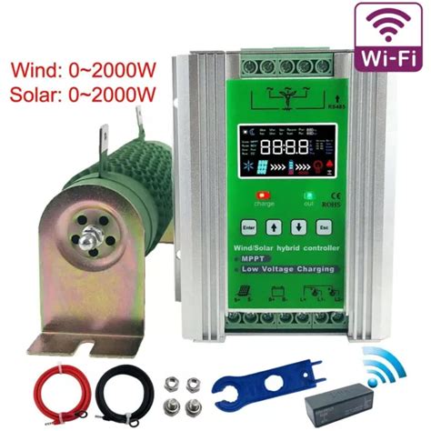 WIFI HYBRID WIND Solar Charge Controller 4000W MPPT 12 24 48V Battery Regulator 424 43