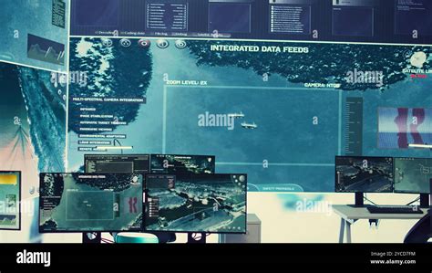Federal Army Headquarters Operation Room With Big Screen Used In Monitoring Satellite Radar