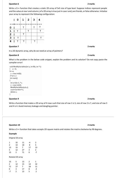 Solved Question 6 2 Marks Write A C Function That Creates