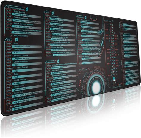 Excel Shortcut Keys Mouse Pad Extended Large Xl Cheat