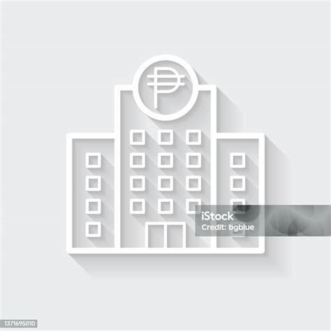 페소 기호와 은행 빈 배경에 긴 그림자아이콘 플랫 디자인 0명에 대한 스톡 벡터 아트 및 기타 이미지 0명 3차원 형태 개념 Istock