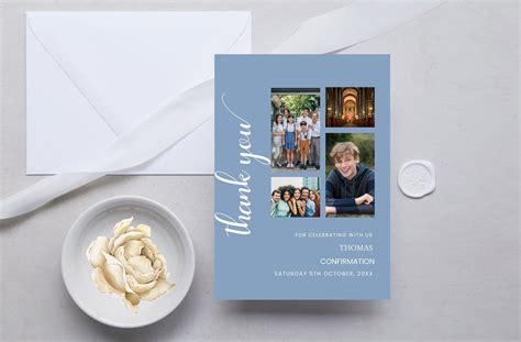Minimalist Confirmation Bundle Blue Confirmation Pack Invite Sign Thank You Card Candy