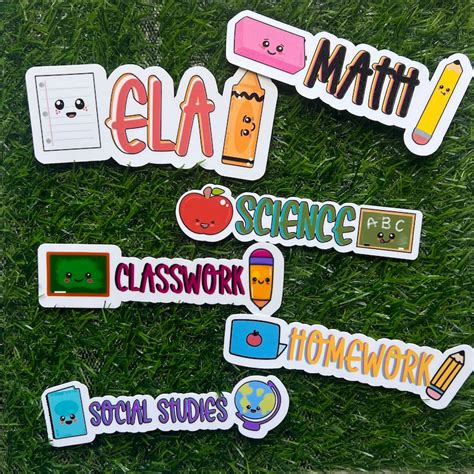 Aesthetic Subject Labels Etsy