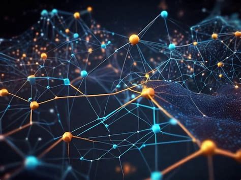 Premium AI Image Cyber Big Data Flow Blockchain Data Fields Network Line Connect Stream