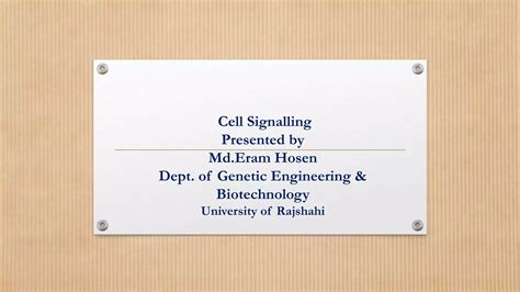 Pathways Of Intracellular Signal Transduction Pptx