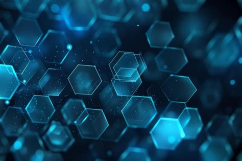 Abstract Digital Hexagonal Molecular Structure Premium Ai Generated Image