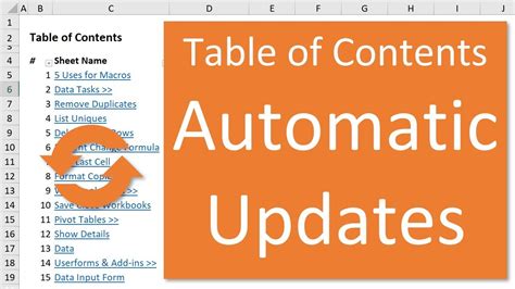 how to create table of contents on excel at stephanie fleming blog