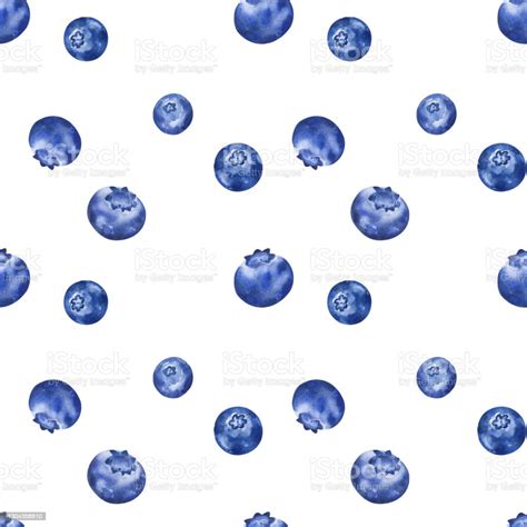 흰색 배경에 고립 된 수채화 블루 베리와 원활한 패턴 손으로 그린 수채화 일러스트 건강한 식생활에 대한 스톡 벡터 아트 및 기타 이미지 건강한 식생활 과일 귀여운