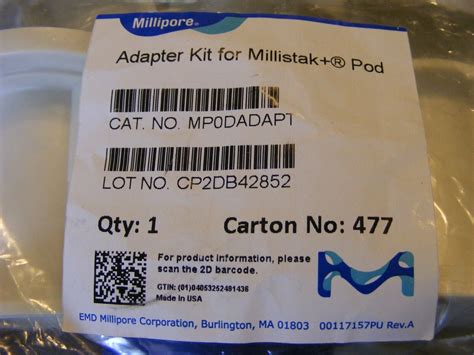 Millipore MP0DADAPT Adapter Kit For Millistak Pod 1 Mill EBay
