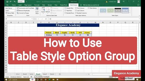 how to create table excel table excel msexcel table eleganceacademy youtube