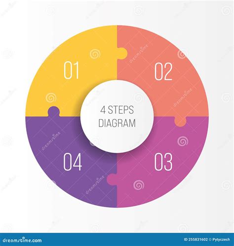 4 steps process modern infographic diagram stock vector illustration
