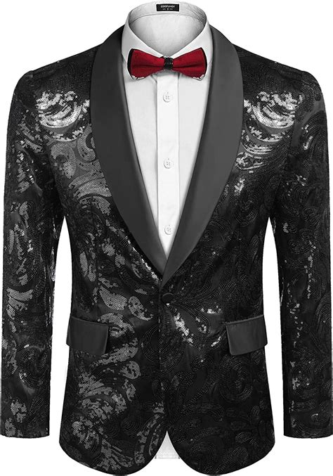 Shiny Sequins Floral Blazer Eye Catching And Practical Coofandy