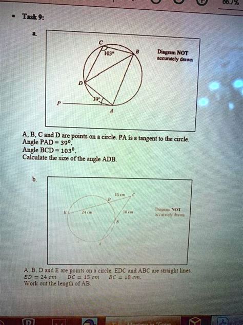 Solved Go Tak9 Duagnm Not Accunlely Dnwn 10 A B Cand D Are Points O Circle Pais A Angle Pad
