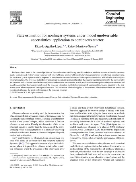 Pdf State Estimation For Nonlinear Systems Under Model Unobservable