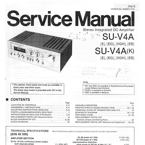 Technics SUV A Schematics Pdf DocDroid
