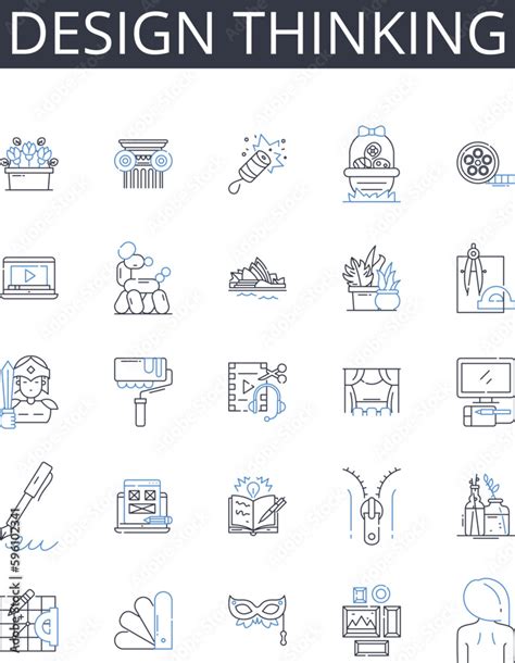 Design Thinking Line Icons Collection Creative Process Strategic