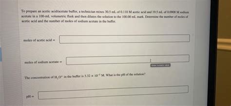 Solved The Acetic Acid Acetate Buffer System Is A Common