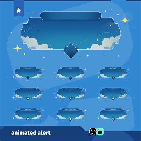 Animated Aesthetic Blue Stream Overlay Falling Starscape Theme For