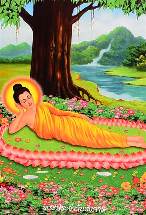 วันอังคาร ปางไสยาสน์ จิตรกรรม วอลเปเปอร์ ศาสนาพุทธ