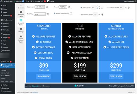 How To Create A Pricing Table In Wordpress Profilepress