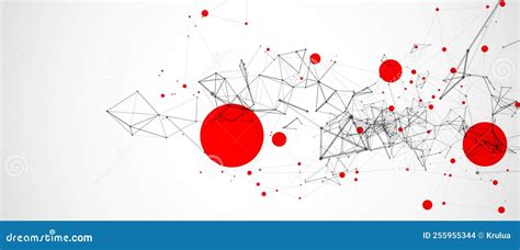 Template For Science And Technology Presentation Plexus Style Background Stock Vector