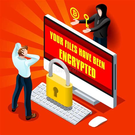 Ransomware Malware Cyber Crime Vector Infographic Illustration Stock Vector Illustration Of